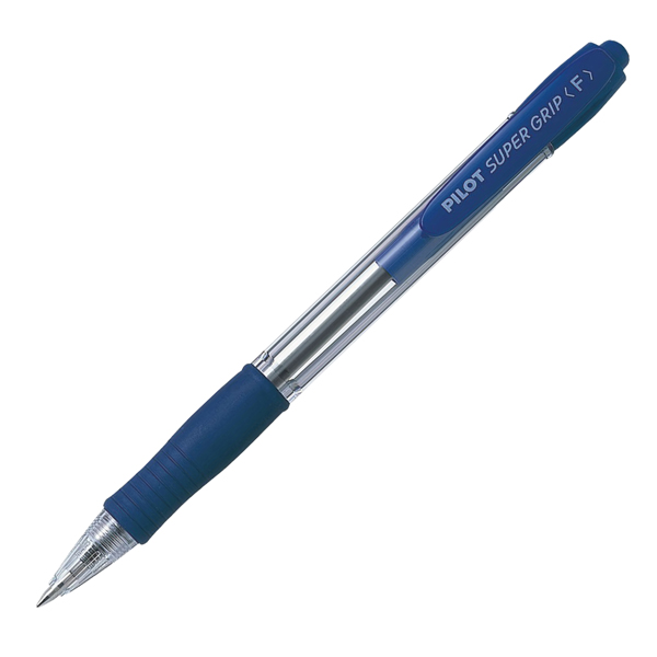 Penna sfera a scatto Super Grip - punta fine 0,7 mm - blu - Pilot Penne ...