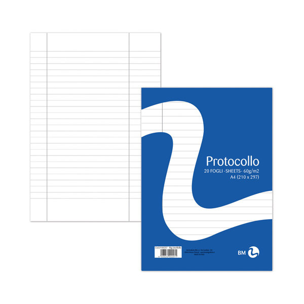 Foglio protocollo - A4 - uso bollo - 60 gr - BM - conf. 20 pezzi Fogli ...
