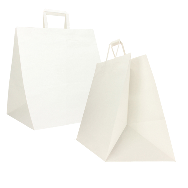 Shoppers Flat maxi - 36 x 30 x 36 cm - carta kraft - bianco - Mainetti ...