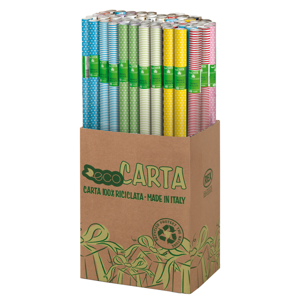 Rotolo carta regalo - 2 m x 70 cm - fantasie righe e pois - Rex Sadoch ...