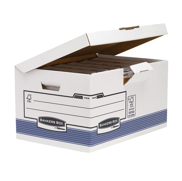Scatola archivio Bankers Box System - con coperchio a ribalta - 37,8 x ...